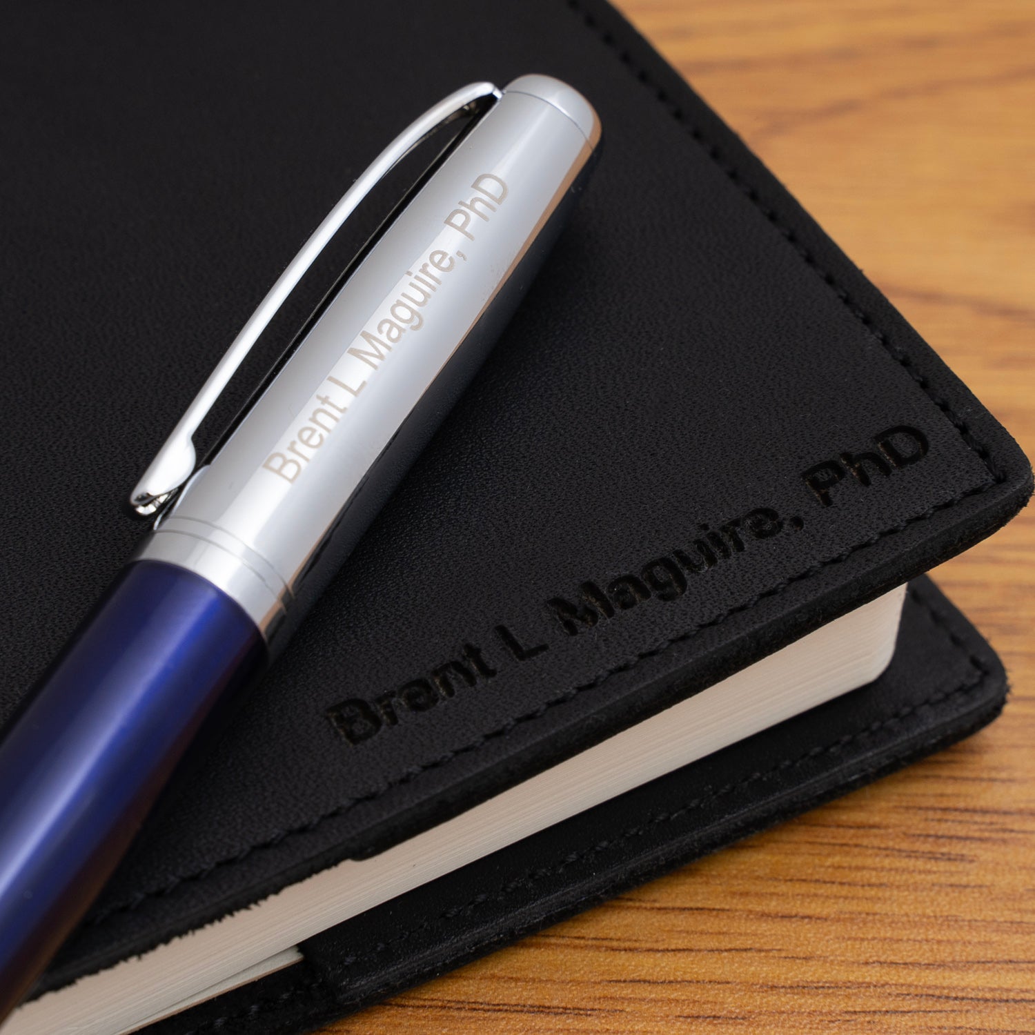 Dayspring Pens Noteworthy Leather Journal and Pen Set - Charcoal Black ...