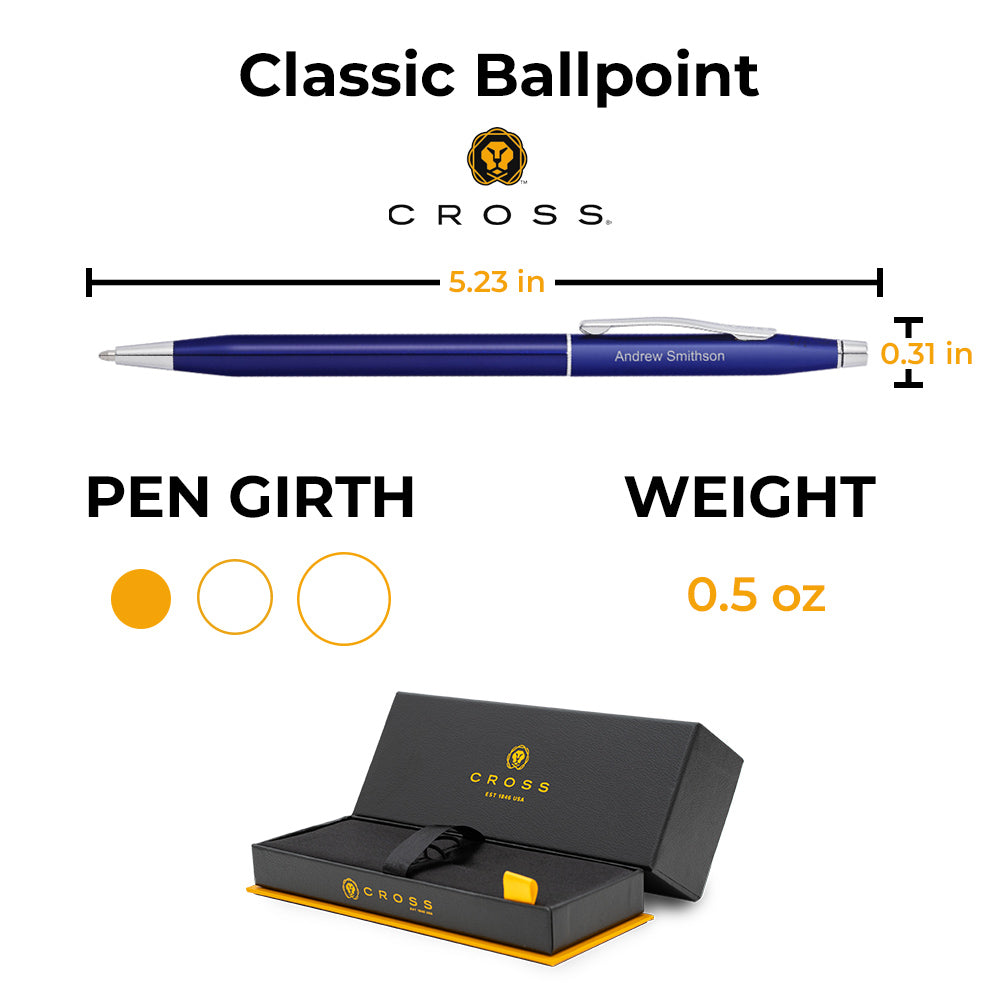 Cross Classic Translucent Blue Lacquer Ballpoint Pen AT0082-112 ...